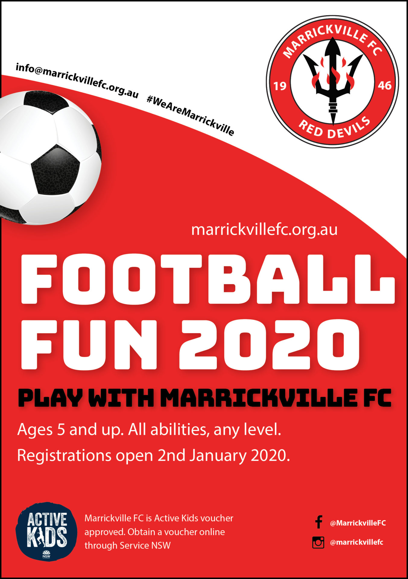 Season 2020 Registrations Open – Marrickville Football Club